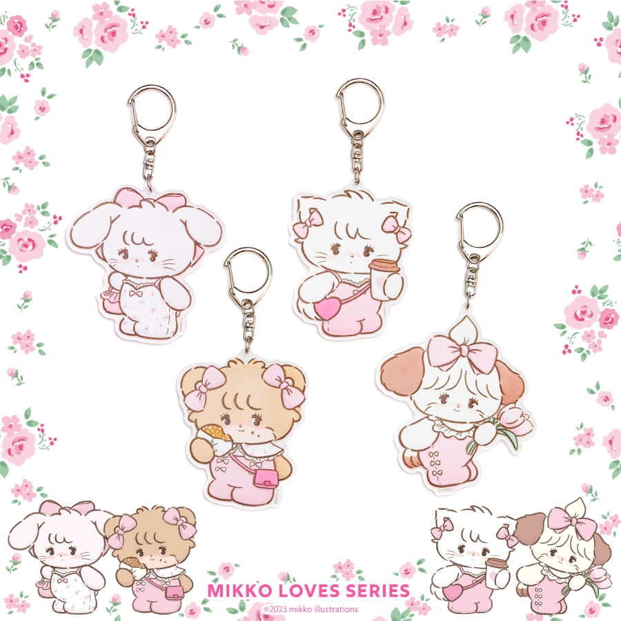 Random BIG Acrylic Key Holder (4 variations) – mikko-illustrations-global